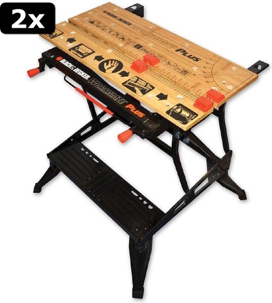 2x BLACK+DECKER WM825-XJ Workmate/opvouwbare werkbank - 2 Werkhoogtes ...