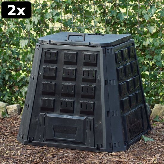 2x Nature - Compostsilo ‚Äì H80 x 88,5 x 88,5cm - zwart - 400L | bol.com