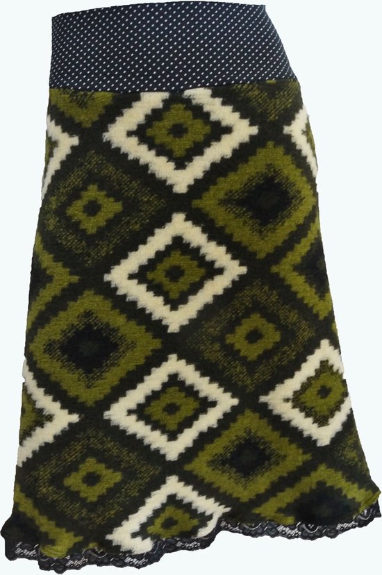 Embrace - Elizz- warme kuitlange rok - warme damesrok - groene ...