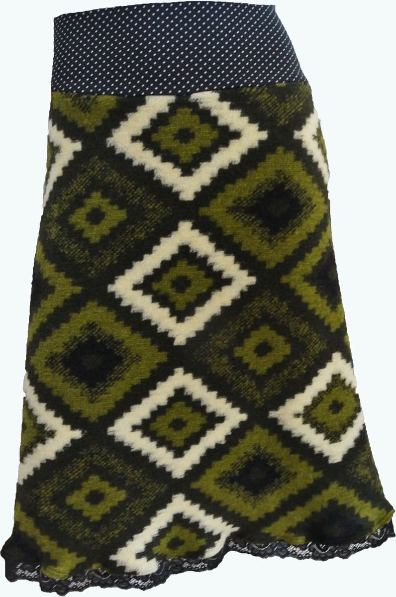 Embrace - Elizz- warme kuitlange rok - warme damesrok - groene ...