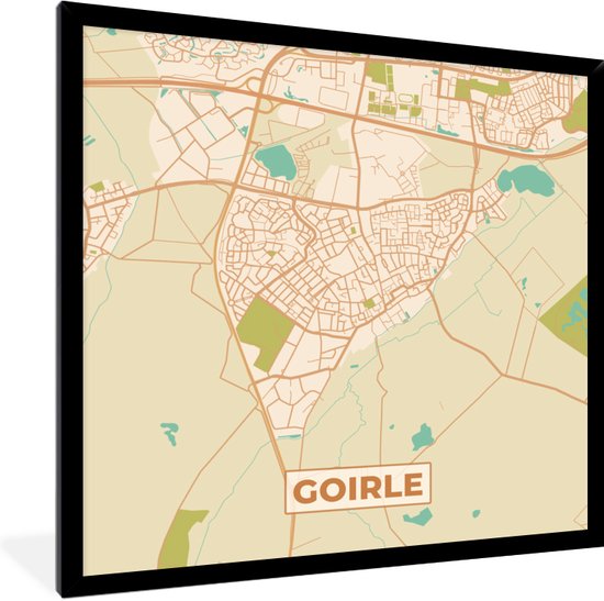 Fotolijst incl. Poster - Plattegrond - Goirle - Stadskaart - Kaart ...