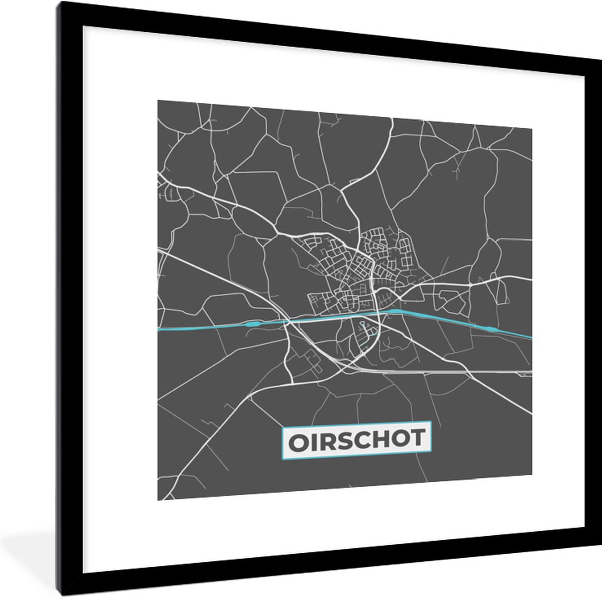 Fotolijst incl. Poster - Kaart - Oirschot - Stadskaart - Plattegrond ...
