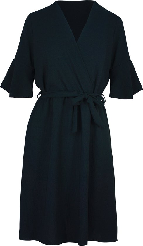 Basic Overslag Dress Zwart | bol.com