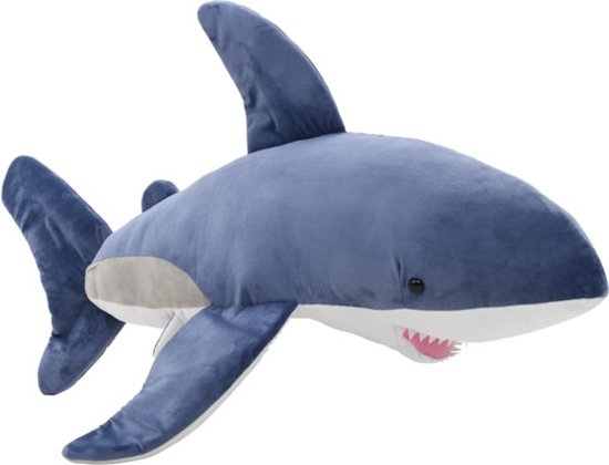 vidaXL Knuffel witte haai pluche blauw en wit | bol.com