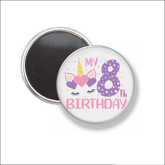 Button Met Magneet 58 MM - My 8th Birthday - NIET VOOR KLEDING | bol.com