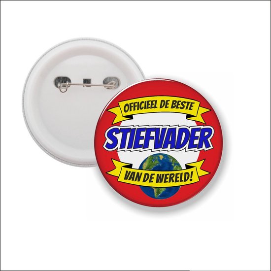 Button Met Speld 58 MM - Officieel De Beste Stiefvader Van De Wereld | bol
