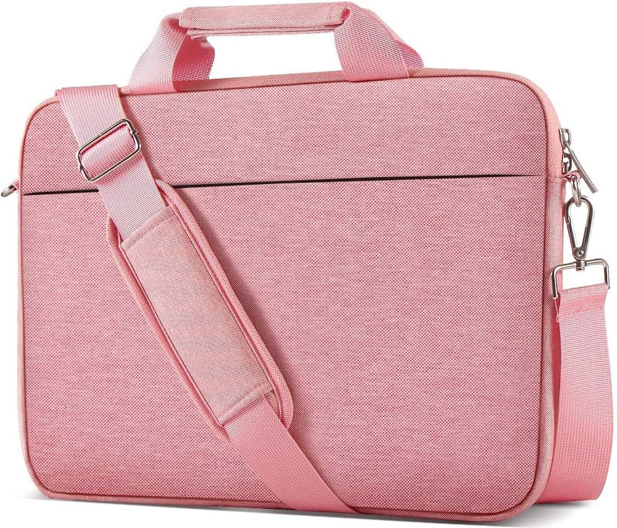 Laptoptas 14 inch - Schoudertas - Waterdicht - Roze | bol