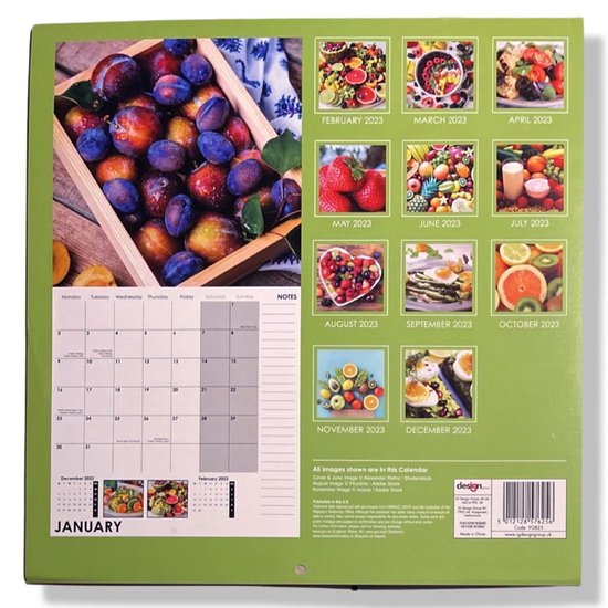 Gezond eten kalender - 2023 - Maandkalender - 28x28cm | bol
