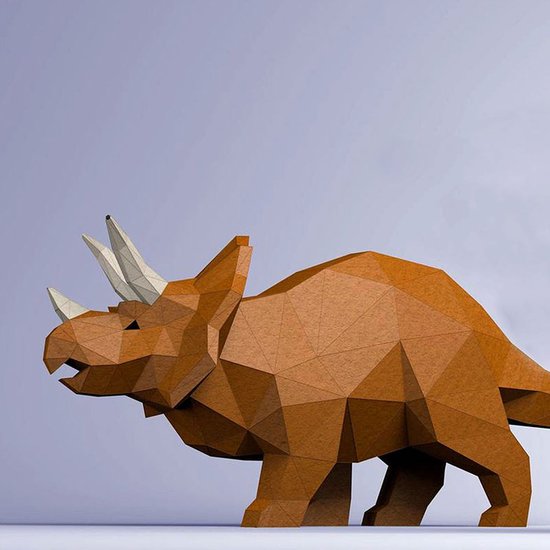 3D Papercraft Kit Triceratops – Compleet knutselpakket Dinosaurus met ...