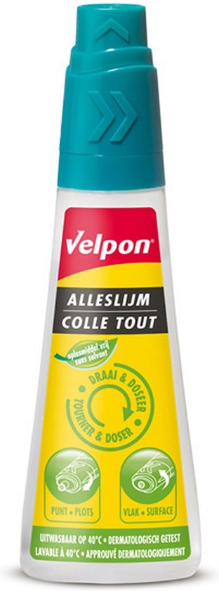 Bison VE-6306624 Alleslijm Velpon 90ml Draai & Doseer Oplosmiddelvrij ...