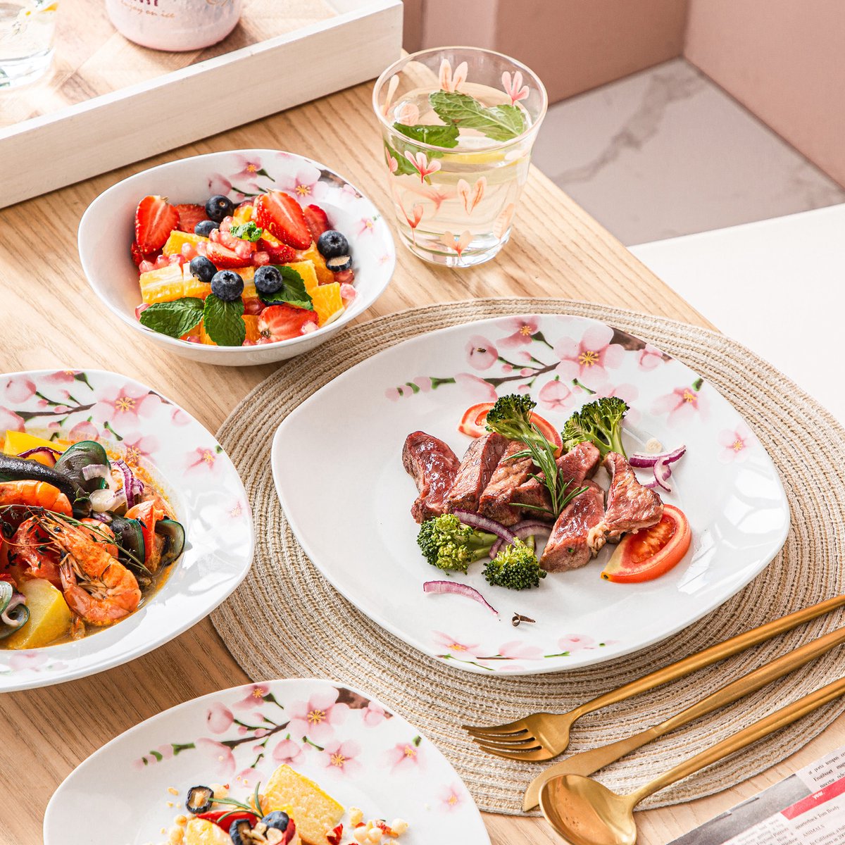 Serviesset-24-Delig Wit Porselein Keramisch Servies Servies Set Met ...