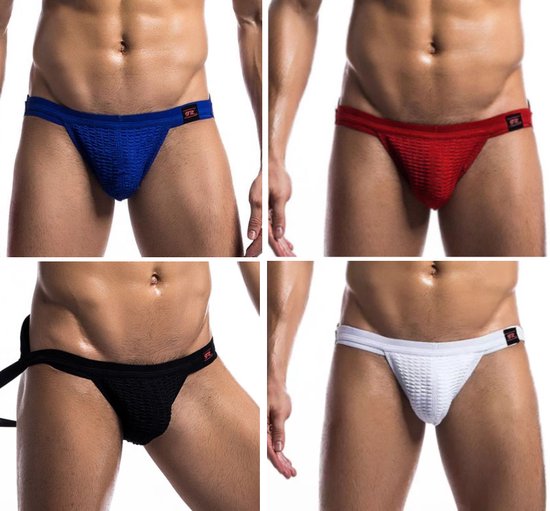 4 Stuks - Sexy Herenslip - Mesh Jockstrap - Herenmode String - Man Thong Ondergoed -... | bol.com