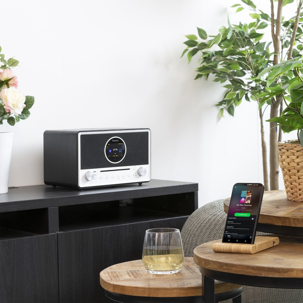 DAB radio met cd speler - Audizio Lucca - Internetradio, Bluetooth en mp3 speler - 60W... | bol.com