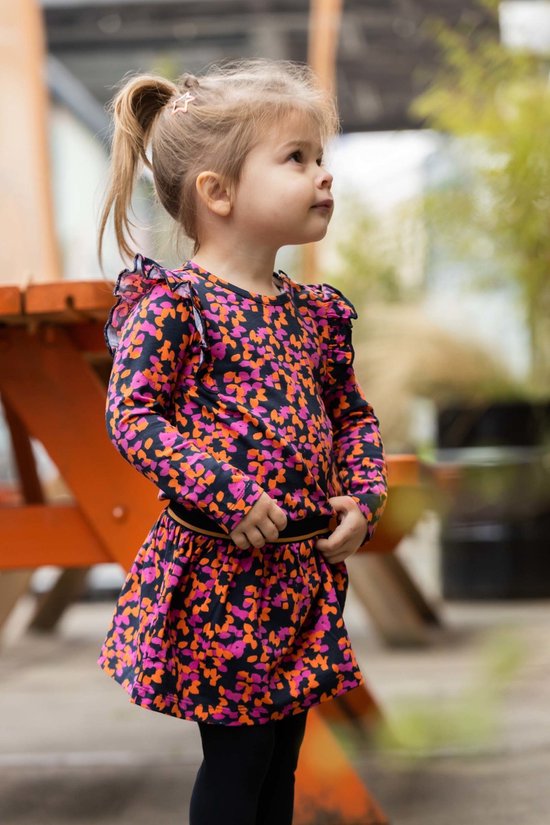 Quapi baby meisjes jurk Saar aop Blue Dark Flower | bol.com