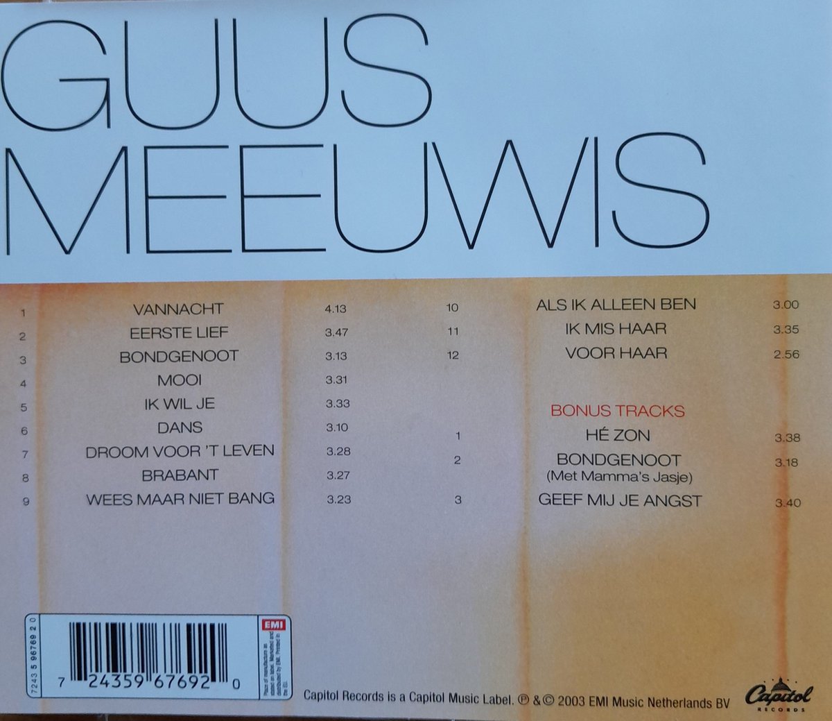 Guus Meeuwis (+ bonus tracks), Guus Meeuwis | CD (album) | Muziek | bol