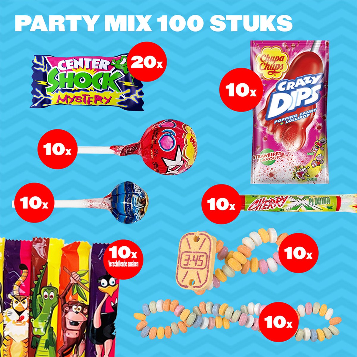 Chupa Chups Kids Party Mix 1,7kg: Zak met mix van 150 snoepjes, lollies ...