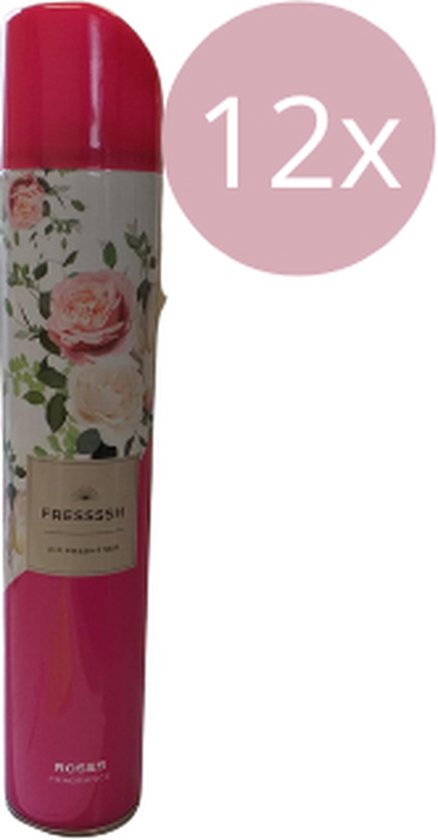 Fressssh Rozen Luchtverfrisser (Voordeelpakket) - 12 x 400 ml | bol.com