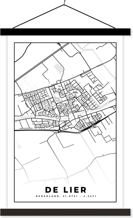 Posterhanger incl. Poster - Schoolplaat - Kaart - De Lier - Plattegrond ...
