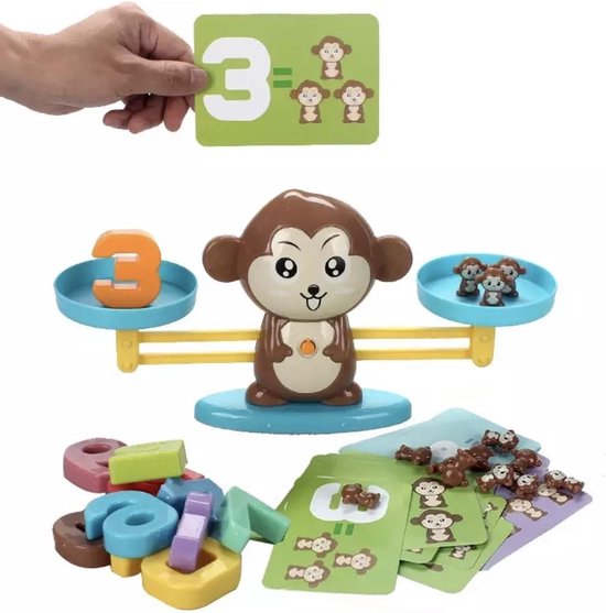 Educatief Reken Spel Balance Game Monkey Bruine Aap Rekenen Voor Educatief Reken Spel Balance Game Monkey Bruine Aap Rekenen Voor