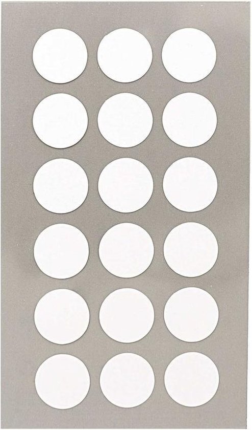 216x Witte ronde sticker etiketten 15 mm - Kantoor/Home office stickers ...