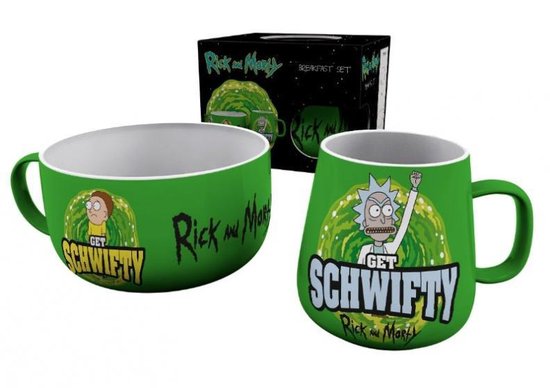 Gb Eye Ontbijtset Get Swifty: Rick En Morty Groen 2 Stuks | bol.com