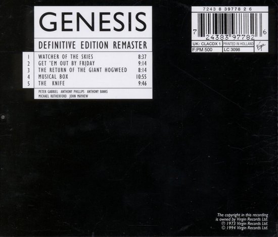 Genesis Live, Genesis | CD (album) | Muziek | bol.com