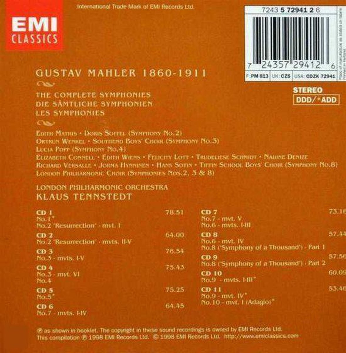 Mahler: Complete Symphonies / Tennstedt, London Philharmonic, Klaus Tennstedt | CD... | bol.com