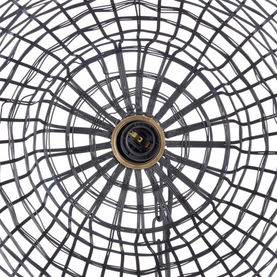 relaxdays hanglamp raster metaal zwart, kooi, plafondlamp, pendellamp ...