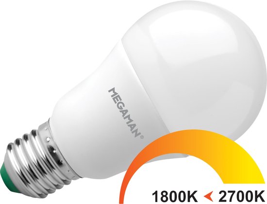 MEGAMAN - LED Lamp - Hatso - A60 - E27 Fitting - Dim to Warm Dimbaar ...