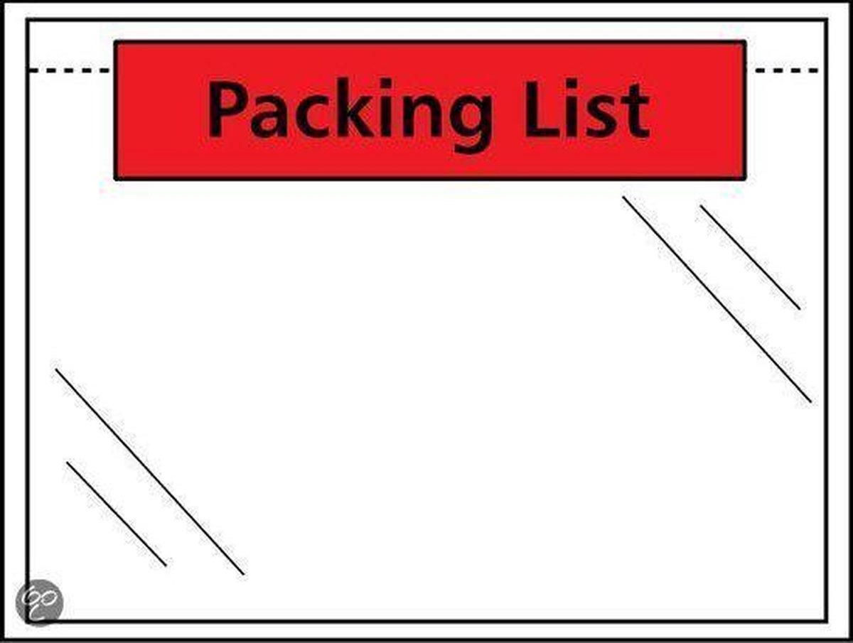 Raadhuis paklijstenvelop - 165x122 A6 - 50 micron - bedrukt Packing ...
