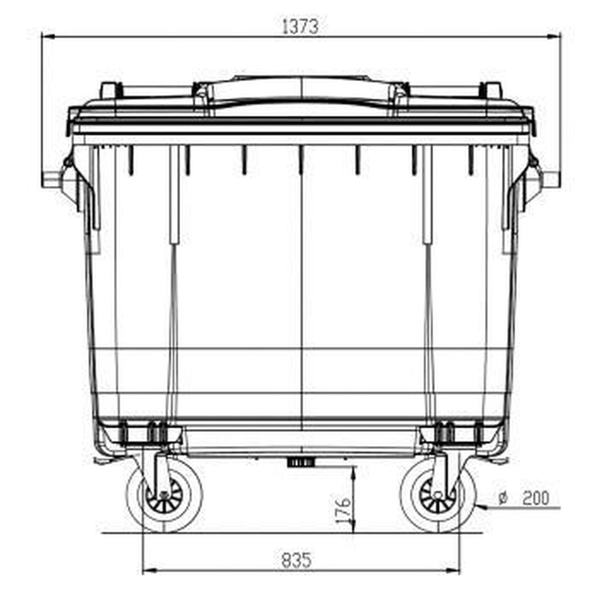 4 wiel afvalcontainer 660 liter grijs | bol.com