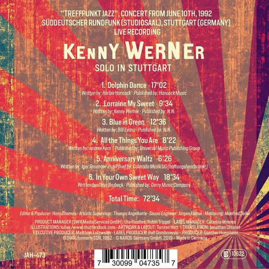 Kenny Werner - Kenny Werner - Solo In Stuttgart (CD), Kenny Werner | Muziek | bol