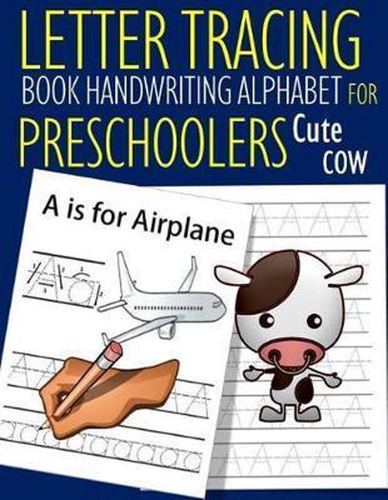 Letter Tracing Book Handwriting Alphabet for Preschoolers Cute Cow ...