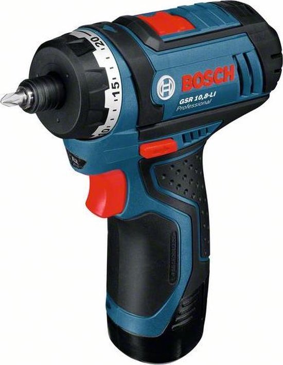 Bosch GSR 10,8 Li Professional Blau Akkuschrauber mit 2 Akkus mit L ...