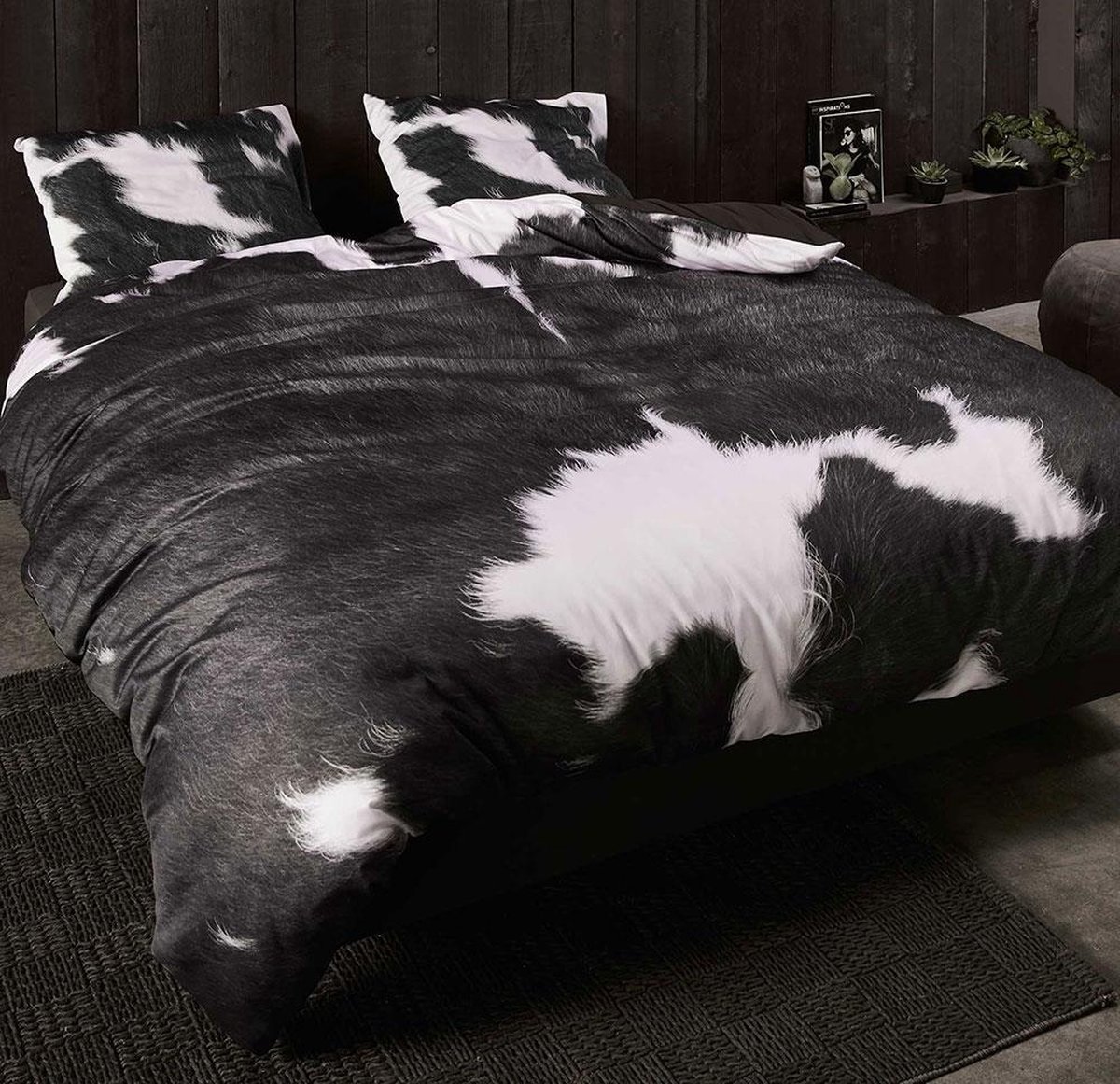 Essenza Cow Dekbedovertrek - Tweepersoons - 200x200/220 cm - Grey | bol.com