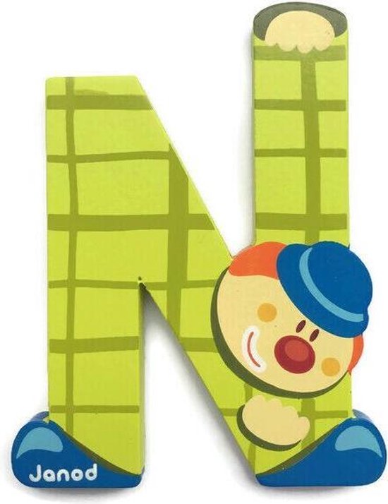 Janod Clown Letter - letter N - Groen | bol