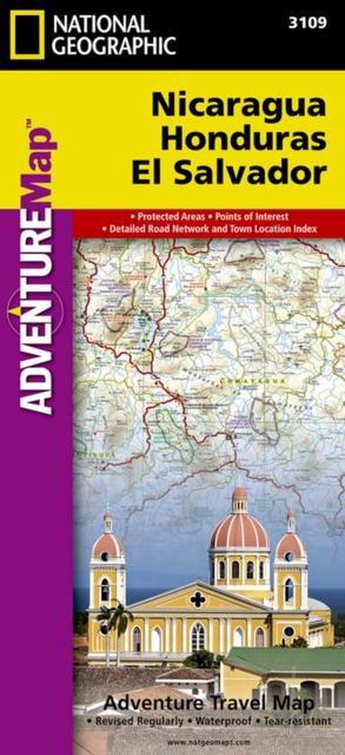 National Geographic Adventure Map Nicaragua, Honduras, El Salvador ...