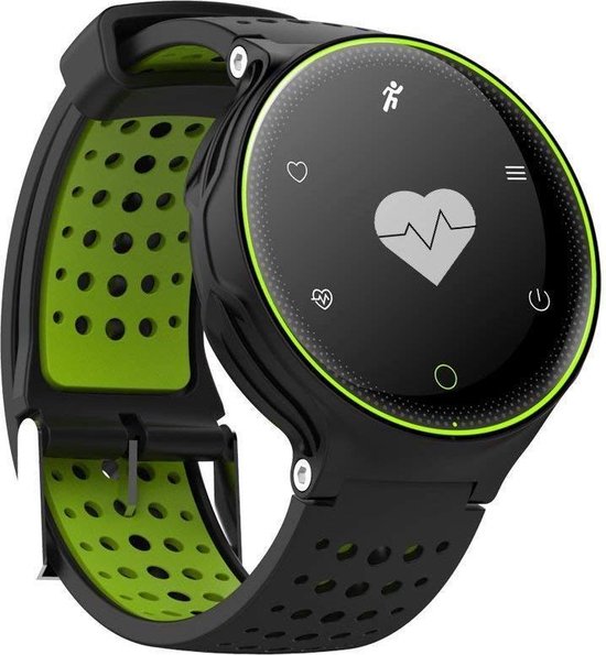 SmartWatch X2 Sporthorloge met Hartslagmeter - Rond - Groen | bol