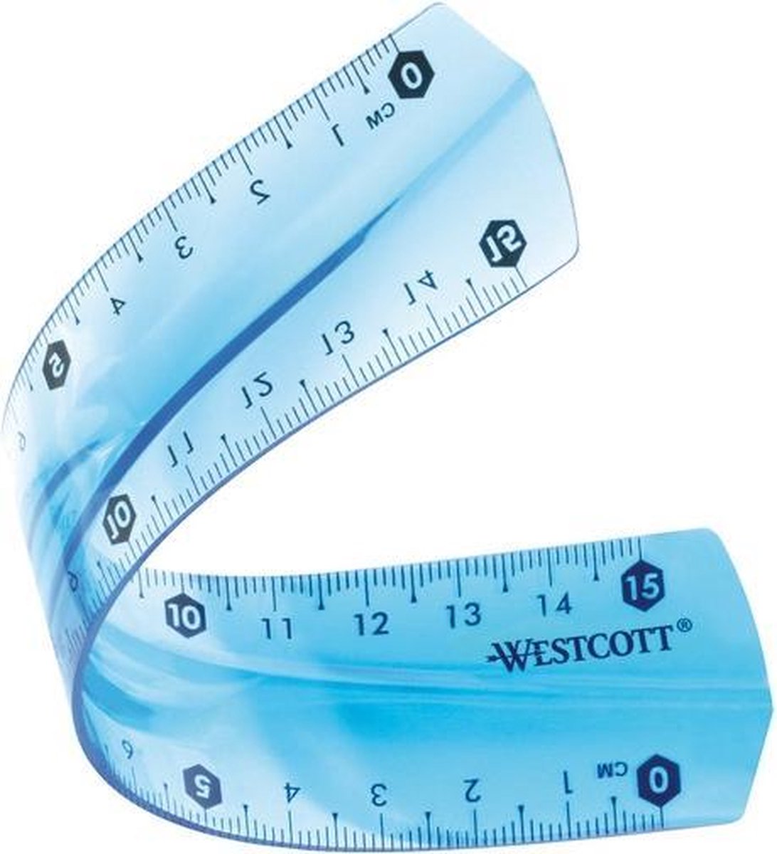 Flexibele liniaal Westcott 15 cm in assorti kleuren | bol.com
