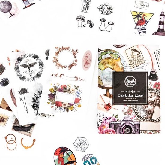 Set Van 40 Stickervellen Back In Time In Mooi Doosje| Retro Stickers ...