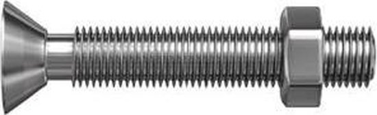 metaalschroef met moer RVS M4 x 40 mm - 10 stuks | bol.com