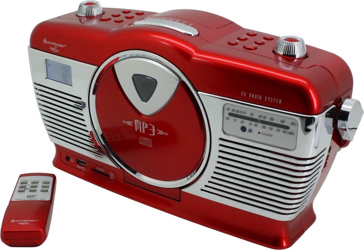 Soundmaster RCD1350RO Retro kofferradio met verticale CD-speler | bol.com