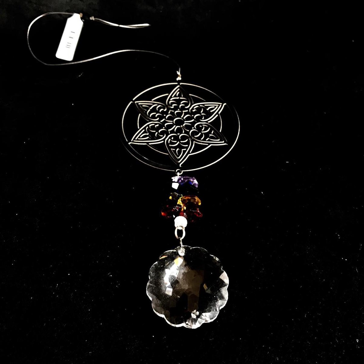 Nature's Melody Spinner COSMO HANGER Mandala 9.5cm MET CRYSTAL SUNDROP ...