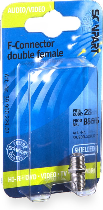 Scanpart F connector coax adapter - Female naar Female - Geschikt voor ...