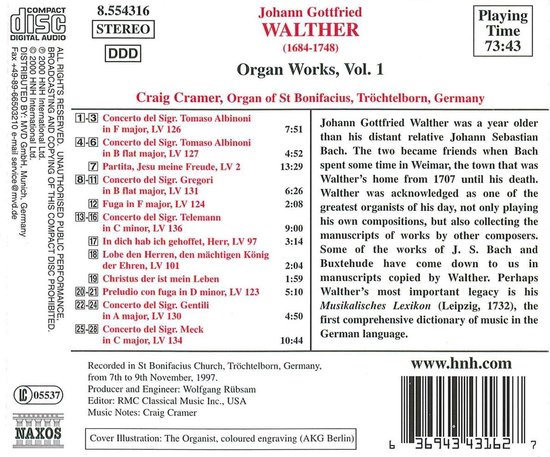 Craig Cramer - Organ Works 1 (CD), Craig Cramer | Muziek | bol