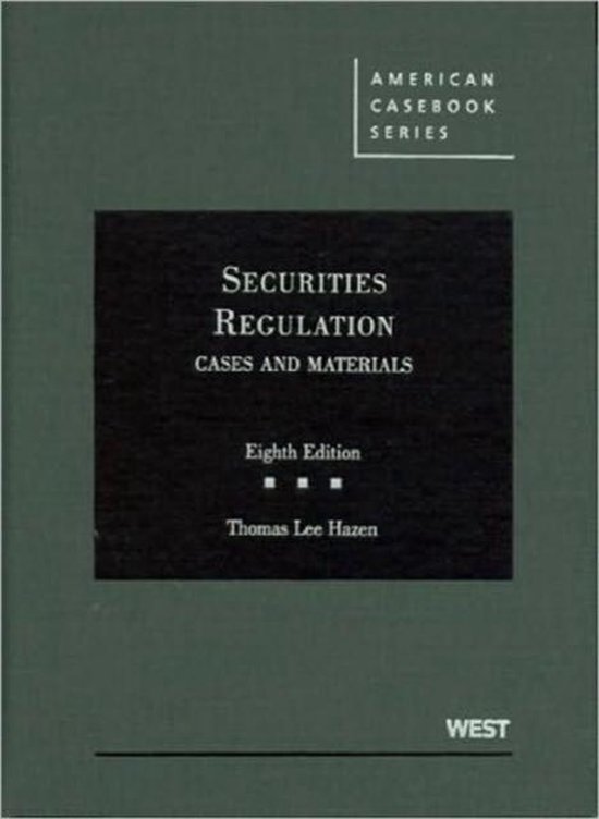Securities Regulation | 9780314189608 | Thomas Hazen | Boeken | bol.com