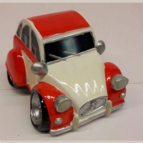 Spaarpot auto Citroen 2CV eend rood wit | bol