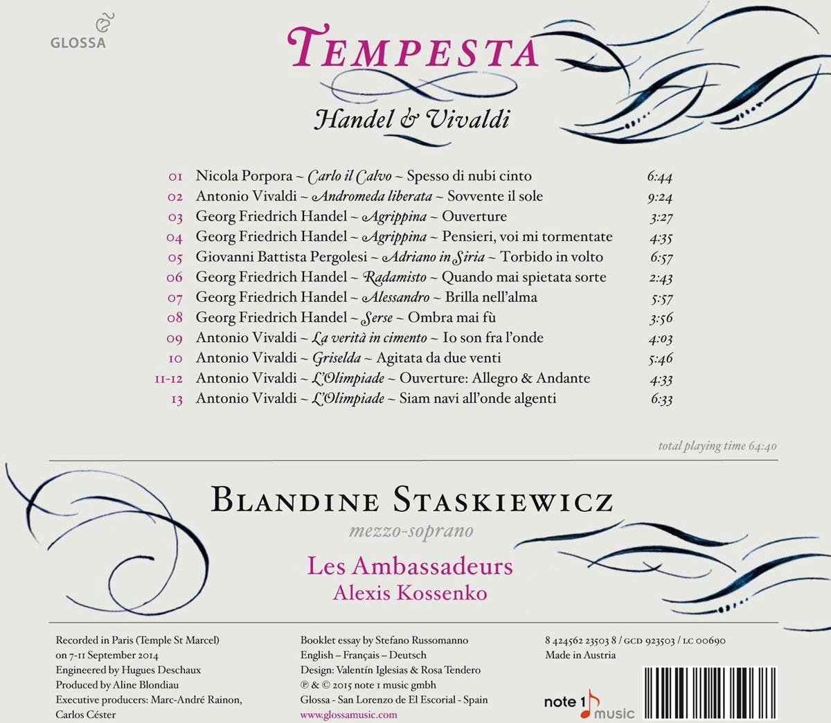 Tempestaopera Arias By Handel & Vivaldi, Alexis Kossenko | CD (album ...