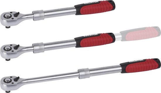 Kreator KRT503007 Ratelsleutel - 1/2" Uitschuifbaar - 72T | bol