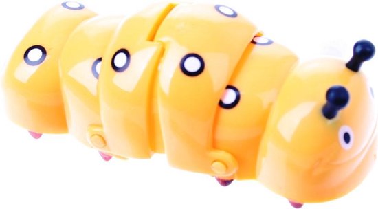 Tutti frutti Opwindfiguur rups: geel 9 cm | bol.com